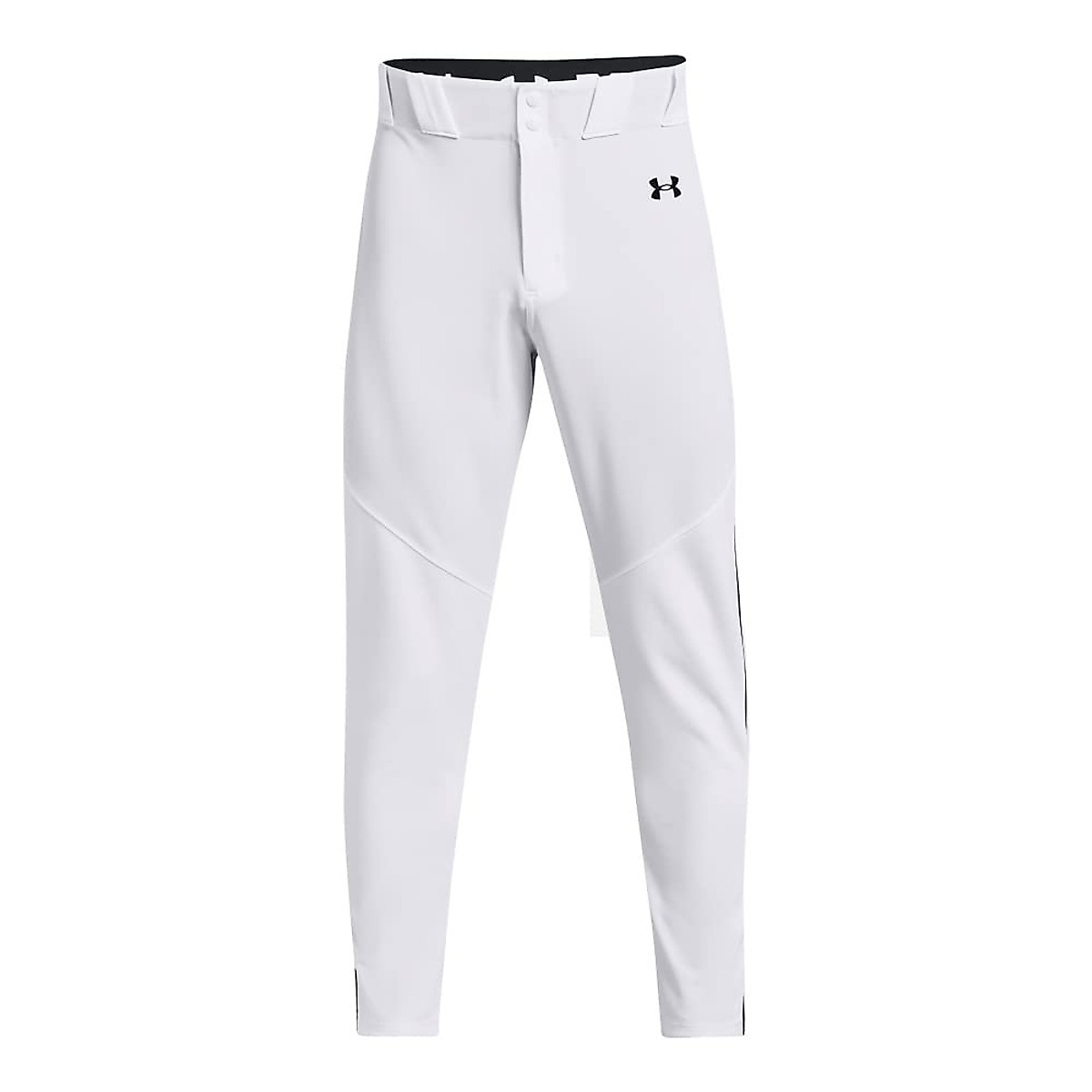 Under Armour Men's Utility Baseball Straight Leg Pant Pipe 22, (100) White/Black/Black, Medium