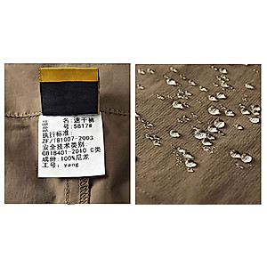 Amoystyle Men's Water-Repellent Quick Dry Convertible Hiking Pants Khaki Asian 7XL