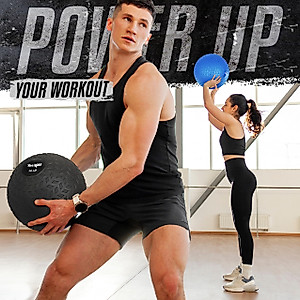 Yes4All 25 lbs Slam Ball for Strength, Power Workout - Fitness Exercise Ball with Grip Tread & Durable Rubber Shell (25 Lbs, Black)