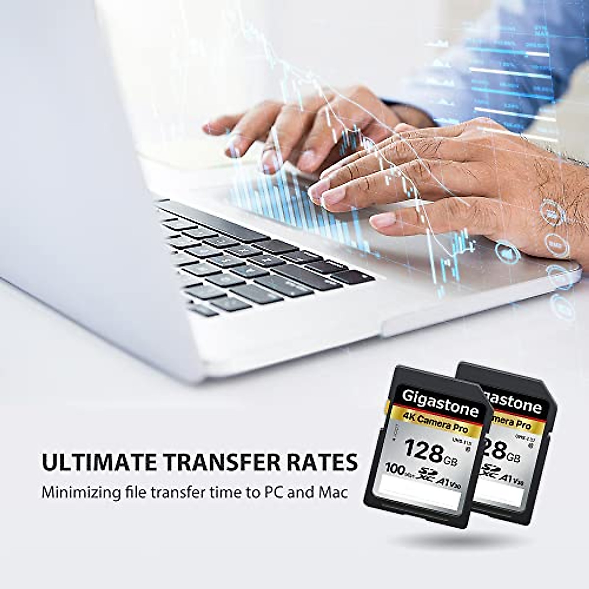 Gigastone 128GB SD Card V30 SDXC Memory Card High Speed 4K Ultra HD UHD Video Compatible with Canon Nikon Sony Pentax Kodak Olympus Panasonic Digital Camera, with 1 Mini case