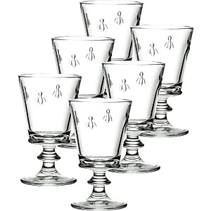 La Rochere Napoleon Bee 12 oz Wine Tasting Glasses - Set of 6. Iconic French Wine Glasses w/ the French Bee Embossed Design