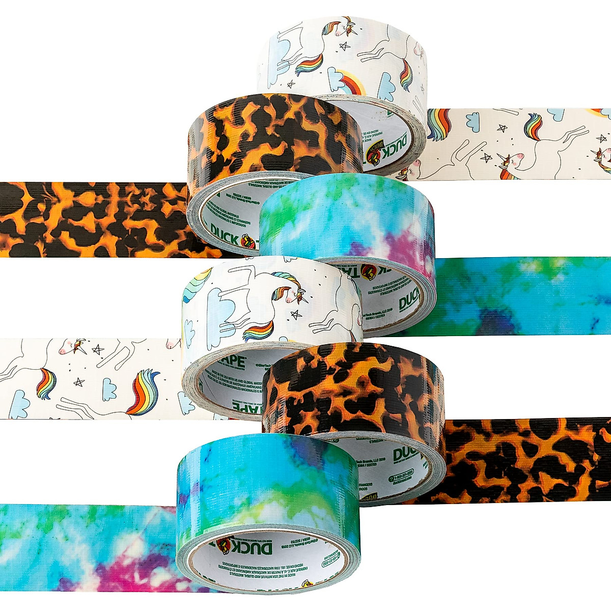 Duck Tape Pattern Colours Tie Dye. Arts & Crafts, DIY, Crafts, Gift Wrapping, Decorative, Scrapbook, Scrapbooking, Bullet Journal, Planner, Party, Festivals, Decoration - 48mm x 9.1m