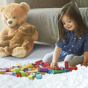 Jorkei White Area Rugs for Bedroom,4x6 Feet Plush Furry Shag Rug,Indoor Modern Plush Area Rugs for Living Room Bedroom Kids Room Kids Playroom Home Decor Floor Carpet