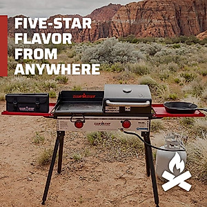 Camp Chef Guy Fieri's Pro 14 Bundle & More - Pro60X Bundle for Outdoor Cooking - Double Burner Stove - 12" Cast Iron Skillet - 1-Burner BBQ Box - Fry Griddle - Chef's Utensil Set