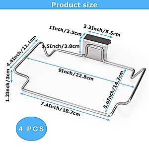 WOPPLXY 4 Pcs Stainless Steel Trash Bag Holder for Kitchen Cabinets Doors and Cupboards, 9.25 x 6 x 1.77 Inch Under Sink Bag Holder for Plastic Bags, Garbage Bag Holder for Cabinet