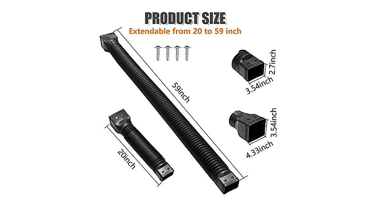 Retractable Rain Gutter Drain Extender - Prevent Flooding
