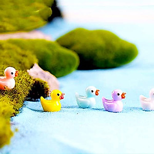 Neec 110 Pcs Mini Resin Duck，Miniature Figures Fairy Garden Ducks Tiny Ducks for Home Prank Game Dollhouse Ornament Handmade School Project Accessories