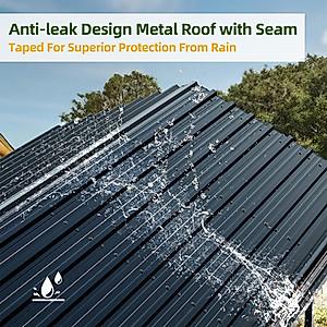 JAMFLY Carport 12X20 FT Heavy Duty Carport Car Canopy with Galvanized Steel Roof, Metal Carport with Enhanced Base, Upgraded Extra Large Garage for Cars, Tractors, Trucks, Boats