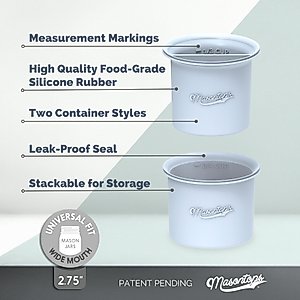 Masontops Snack Stack - Mason Jar Divider Overnight Oats Jars Salad Jars For Wide-Mouth Mason Jars for Overnight Oats Oatmeal Container, Storage Container, Salad Jars Insert For Meal Prep To Go