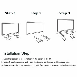 Haioulun Universal Soundbar Wall Mount Kit, Sound Bar Wall Mount Bracket Compatible Samsung, LG, Sony, Bose and Most of Soundbars, Wall Mount Shelf Mounting Brackets-Black