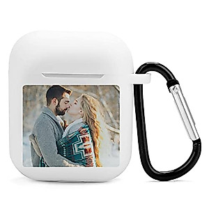 Custom Airpods Case with Keychain Design Photo Logo Text Personalized Airpod Case Fall Scratch Prevention Air Pod Case for Airpods 1st 2nd Generation Men Women (for Airpods Case 1st 2nd Generation)