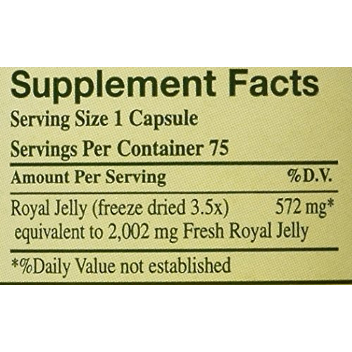 100% Pure Freeze Dried Fresh Royal Jelly - 2000 mg YS Eco Bee Farms 75 Caps