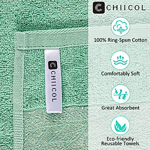 Chiicol Wash Clothes for Bathroom - Absorbent Face Wash Cloths Bulk for Men or Women, 100% Soft Cotton Bath Towels Set, Absorbent Hotel Spa Face Washcloth Towels, Bath Wash Rags.