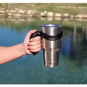 CHILLOUT LIFE Handle for YETI Cup 30 oz - Ozark Trail 30 oz Tumblers. Comfortable Reaplacment Handle for 30 oz YETI Tumbler & More (Black Handle Only) - 2 Pack