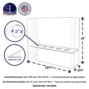 Ice Cream Cone Holder 5 Slot Clear Acrylic Countertop Dessert Display with Sneeze Guard No Assembly for Restaurants Catered Events and Buffets by Marketing Holders