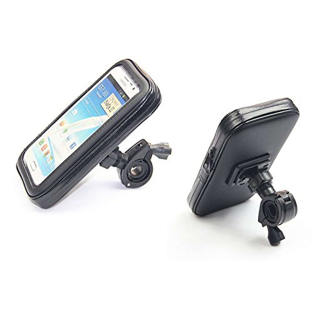 Cheeroyal Universal 360° Switch Waterproof Bike Bicycle GPS Case Motorbike Stand Phone Holder Mount for Smartphone Up to 4.7-5.2 Inch (L(4.7"-5.2"))