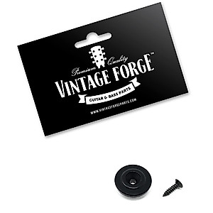 Vintage Forge Black Round String Retainer Guide Tree for Fender Precision Jazz Style Bass Guitars and Others with Screw BSR40-BLK