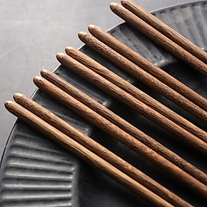 Hemoton Metal Chopsticks 5 Pairs Sushi Chopsticks Sashimi Chopsticks Stainless Steel Japanese Chopsticks with Wood Handle Chef Traditional Garnishing Plating Tweezers Gifts Sets