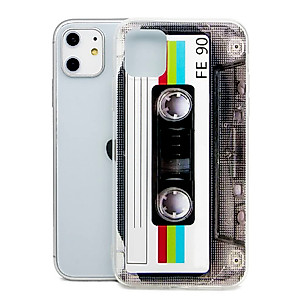 FAteam Matte Finish Heavy Duty Soft Back Cover with TPU Soft Bumper Cassette Tape Case Compatible with iPhone 11-6.1 inch