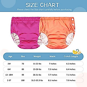 Durio Reusable Swim Diapers Washable Baby Swim Diaper Waterproof Unisex Infant Toddler Swimming Diapers 6-12 Months 02 White & White