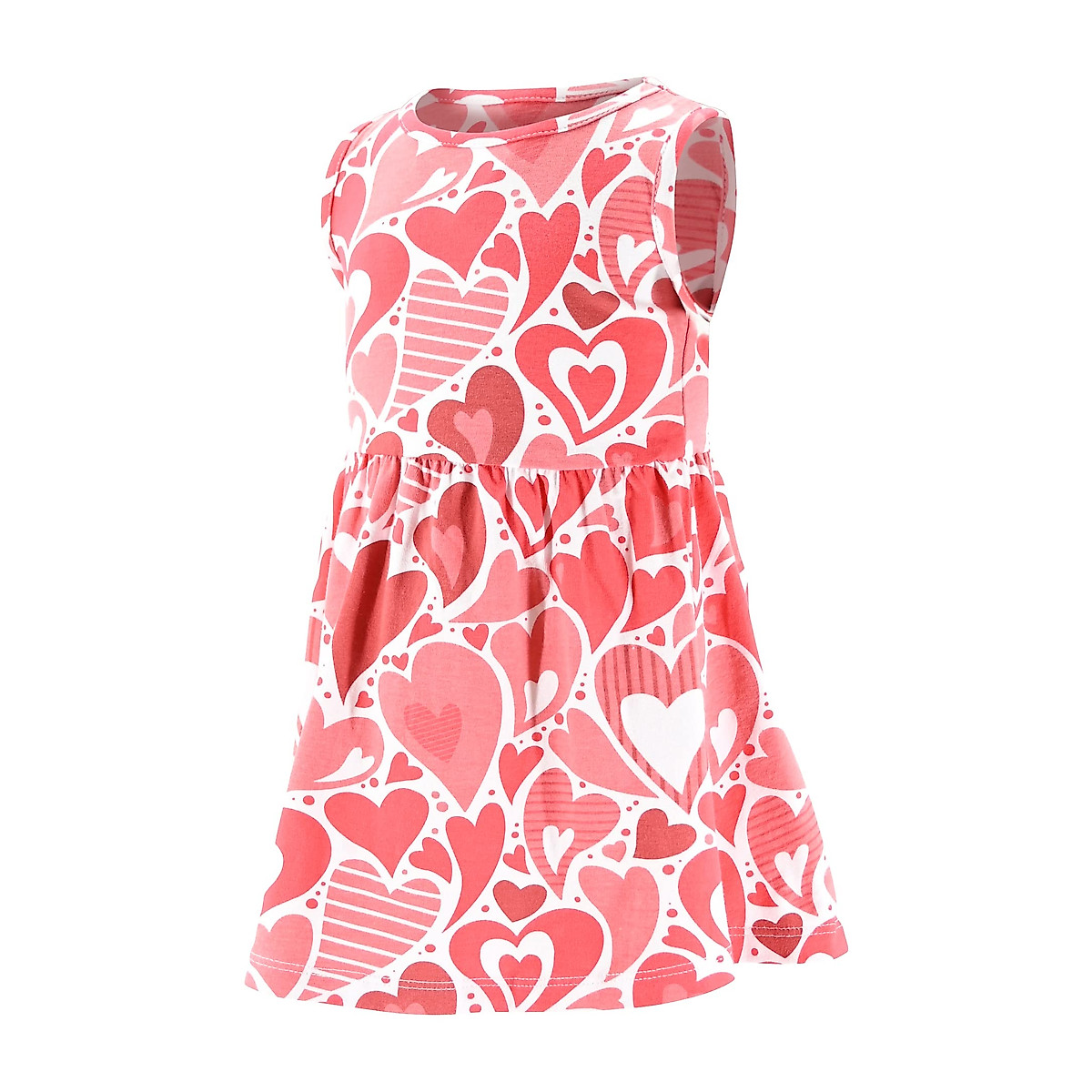 Unique Baby Girls Red Double Hearts Party Dress (6Y, Red)
