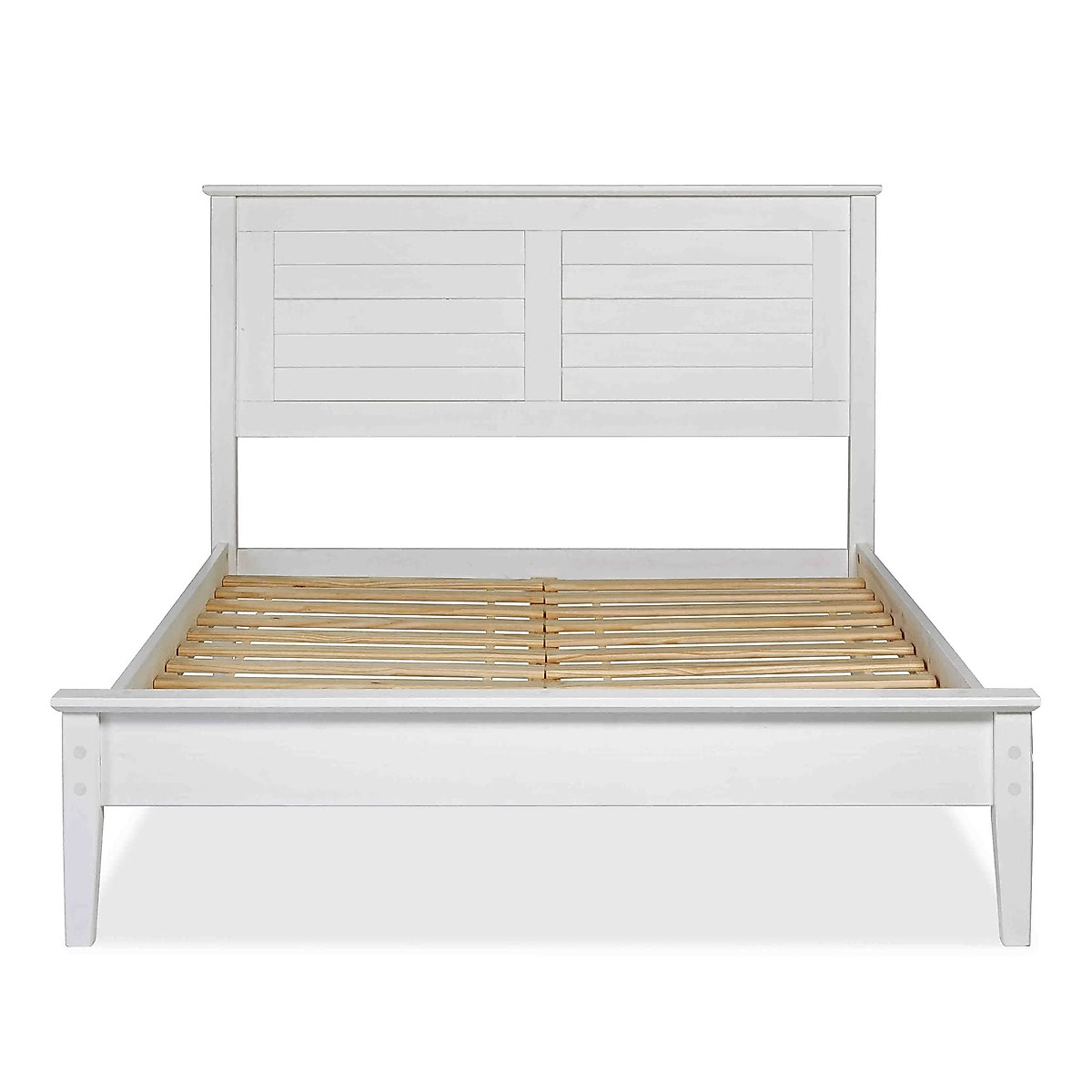 Grain Wood Furniture Greenport Solid Wood Platform Bed, Queen Size, Brushed White