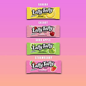 Laffy Taffy Candy, Assorted Fruit Flavored Taffy Candy, Sour Apple, Cherry, Strawberry & Banana Flavors (145 Pieces)