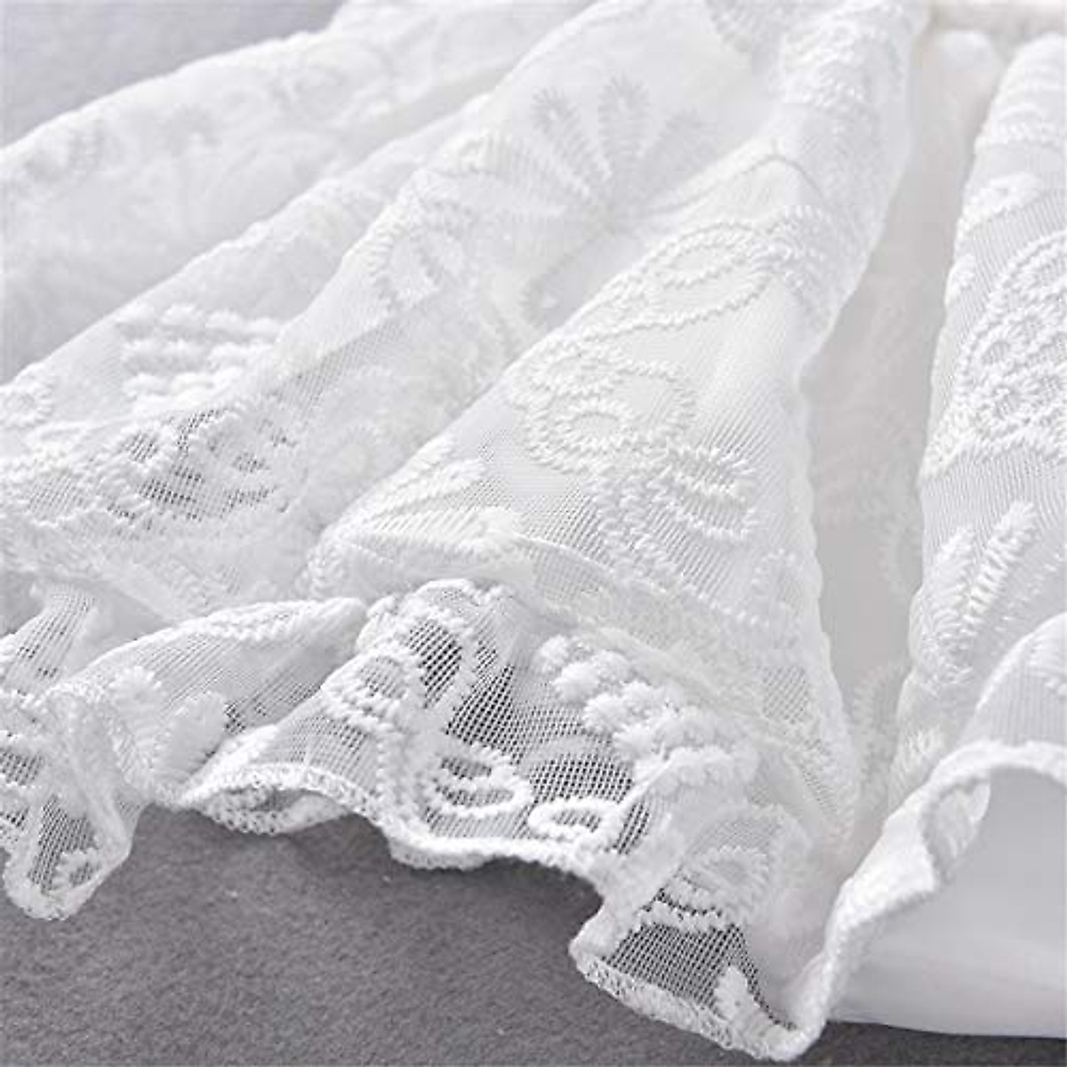 Baby Girl Lace Dress, Princess Dress Tulle White Party Wedding Summer Dress Clothes (White, 0-3Months)