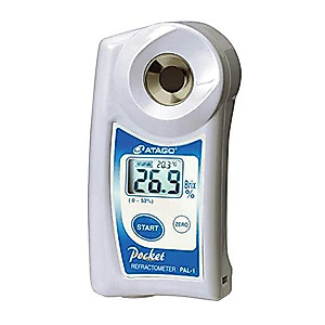 Atago 3810 PAL-1 Digital Hand Held Pocket Refractometer, 0.0 - 53.0% Brix Measurement Range