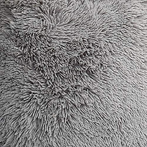 Sweet Home Collection 2Pk Plush pillow Faux Fur - Soft and Comfy Throw pillow - Silver