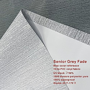 Dulepax RV Awning Fabric Replacement(16'2" Fabric) Heavy Duty 16 oz Vinyl Fabric -Camper Awning Replacement Universal Replacement RV Awnings for All Awning Brands-Senior Fade Grey