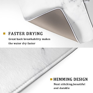 Marble Dish Drying Mat Kitchen Decor for Counter Drying Mat 18x24 inch Microfiber Reversible Absorbent Grey And White Dish Mat Dish Drainer Rack Dishes Pad For Coffee Mat Bar Mats