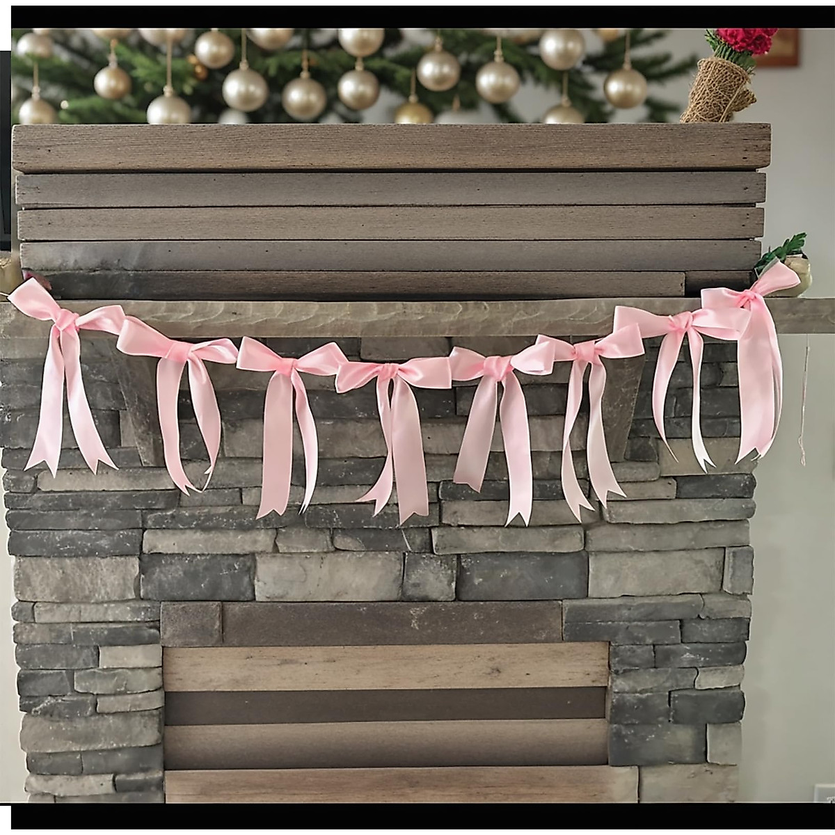 Bow Garland Banner for Bachelorette Party Decorations, Pink Coquette Birthday Party, Bow Party Decor Banner for Bridal Shower, Wedding Favors, Party Supplies, Engagement Supplies