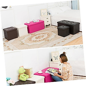 Zerodeko 2pcs Shoe Storage Bench Small Chest Small Stool Chair Clothes Basket Shoe Bench Books Storage case entryway Cabinet Bench Cube Storage Box with Cover