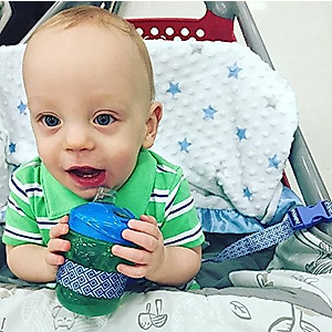 Sippy Cup Straps for Baby Bottle Toy Leash Stroller High Chair Strap Boys Girls (Blue)