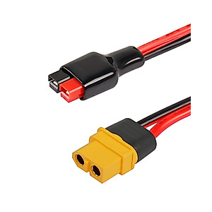 CERRXIAN 3.2FT 12AWG XT60 Female to Solar Panel Connector 30A Power Pole Port Extension Cable for Center Drive Motor, Solar Panel to Portable Generator(XT60-F)