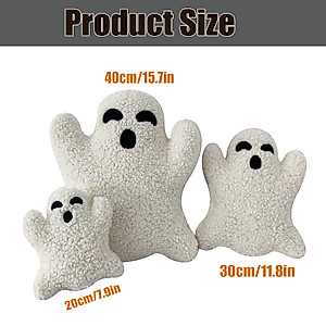 PTAEXCEL Ghost Pillow, Cute Ghost Plush Ghost Shaped Pillow, Ghost Decorative Throw Pillow, Ghost Spooky Pillows, Ghost Stuffed Animal for Sofa Bed Holiday Party Children Gift.