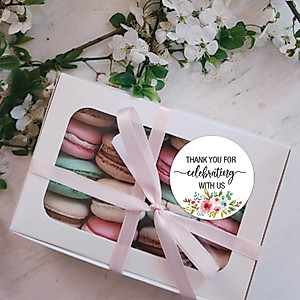 2" Round Blush Floral Thank You Favor Stickers- FloralThank You Labels for Wedding, Bridal Shower, Baby Shower, Small Business, Bakeries, Handmade Goods, Birthday Party Favors(80 Labels)