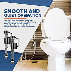 Lasnten 8 Pieces Toilet Fill Valve Toilet Tank Replacement Kit Toilet Valve Replacement Kit Toilet Flush Valves Toilet Parts Inside Tank for Tank and Bowl Water Control