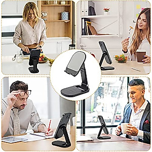 Fanlory Foldable Phone Stand for Desk - Adjustable Height Cell Phone Holder Portable Cellphone Cradle Desktop Dock Compatible with iPhone 13 Pro Max Mini, 12 11 XR X 8 7 6 Plus SE, 4-8'' Smartphone