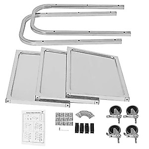 Hyner Stainless Steel 3 Tier Utility Cart Kitchen Trolley Catering Storage Cart with Universal Wheels Easy to Assemble& Move for Kitchen Restaurant Hotel Cafe Home,29.5"*15.7"*32.3"