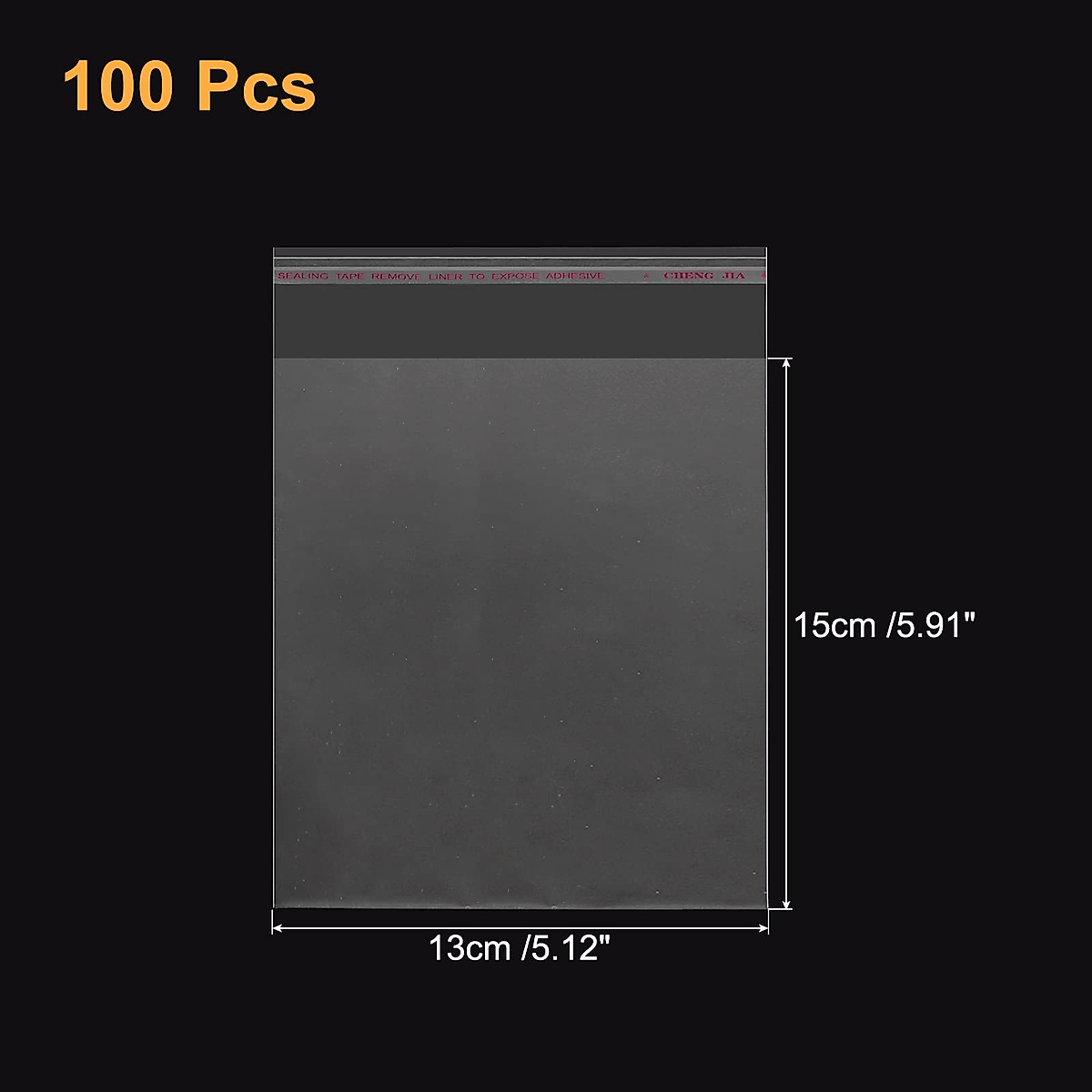 uxcell 100Pcs Clear Cello Bags, 5" x 6" Plastic Self Sealing OPP Cello Treat Bags Cello Poly Bags for Packing Cookies Candy Jewelry Gifts, Clear