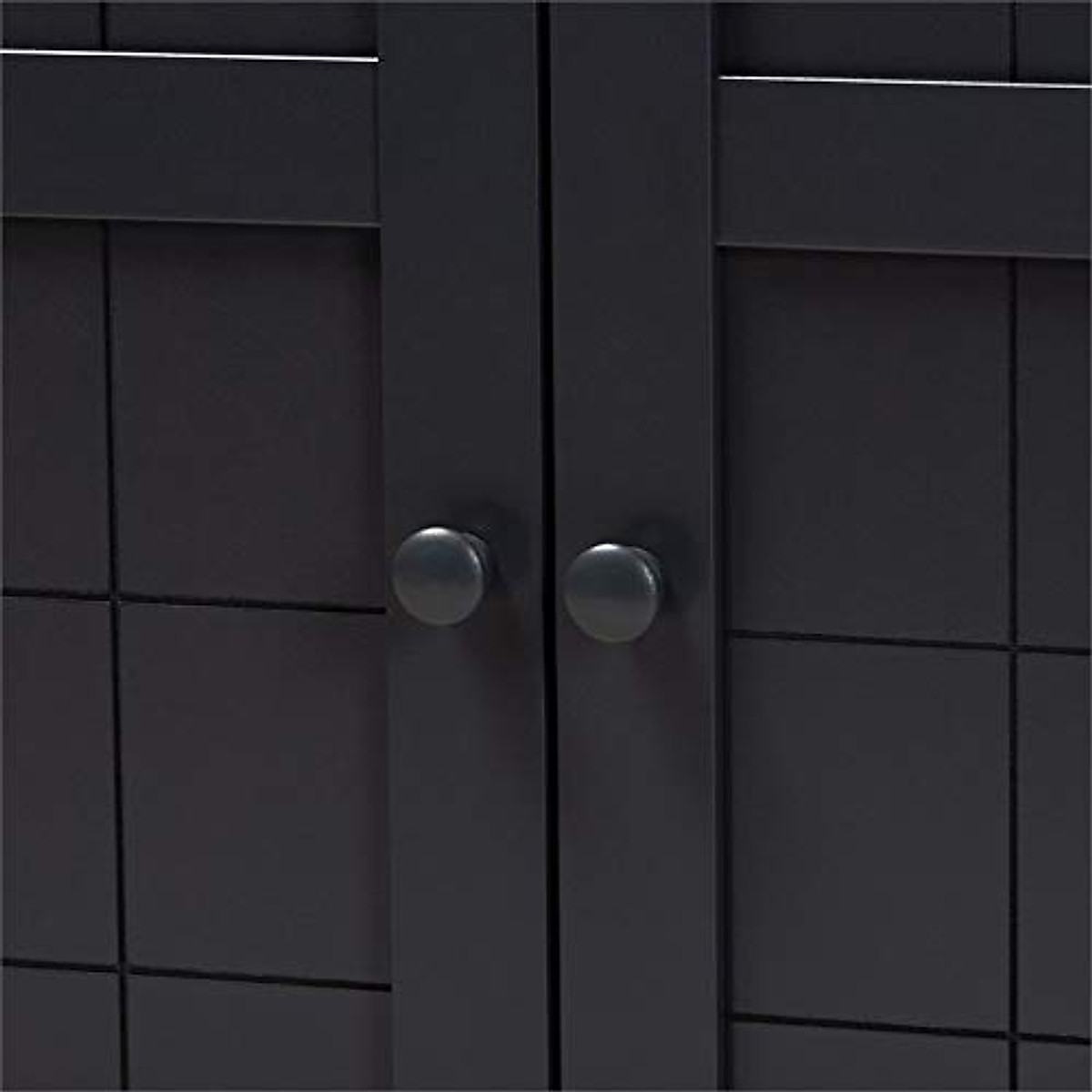 BOWERY HILL Contemporary 4-Shelf Wood Shoe Cabinet in Dark Gray