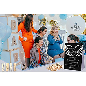 Don't Say Baby Baby Shower Game,Halloween Gothic Baby Shower Decorations,Mini Clothespins for Baby Shower,Neutral Baby Shower Decorations,Little Cutie Baby Shower,1 Sign & 50 Mini Clothespins Set-B4