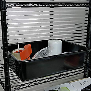 HOMMP 4-Pack Large Plastic Commercial Bus Tubs, 22 L Rectangle Utility Bus Box