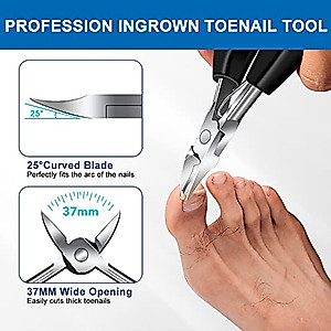 Toenail Clippers for Seniors Thick Nails - Wide Jaw Opening Extra Large Toe Nail Clippers with Catcher, Professional Sharp Curved Blade Heavy Duty Clipper Pro Nail Cutter for Seniors Long Handle