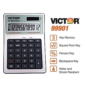 Victor 99901 TuffCalc Calculator, White, 1.8" x 4.6" x 6.5"