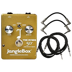 Janglebox The Byrds 50th Anniversary Gold Jangle Box Pedal w/ 4 Cables