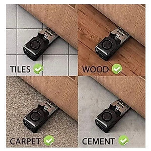 ADONIY Security Door Stopper – with 120dB Alarm, 3 Sensitivity Levels, Portable, No Installation Required, for Hotel, Dorms, Airbnb, Hostel, Home and Apartment (Pack of 2)