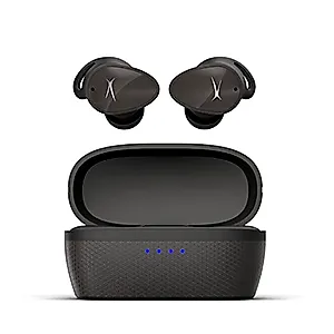Altec Lansing NanoBuds True Wireless Earbuds with Charging Case, IPX4 Waterproof, Dual Mic, 30 Hours Playtime – Sports in Ear Earphones for iPhone & Android (Charcoal Grey)